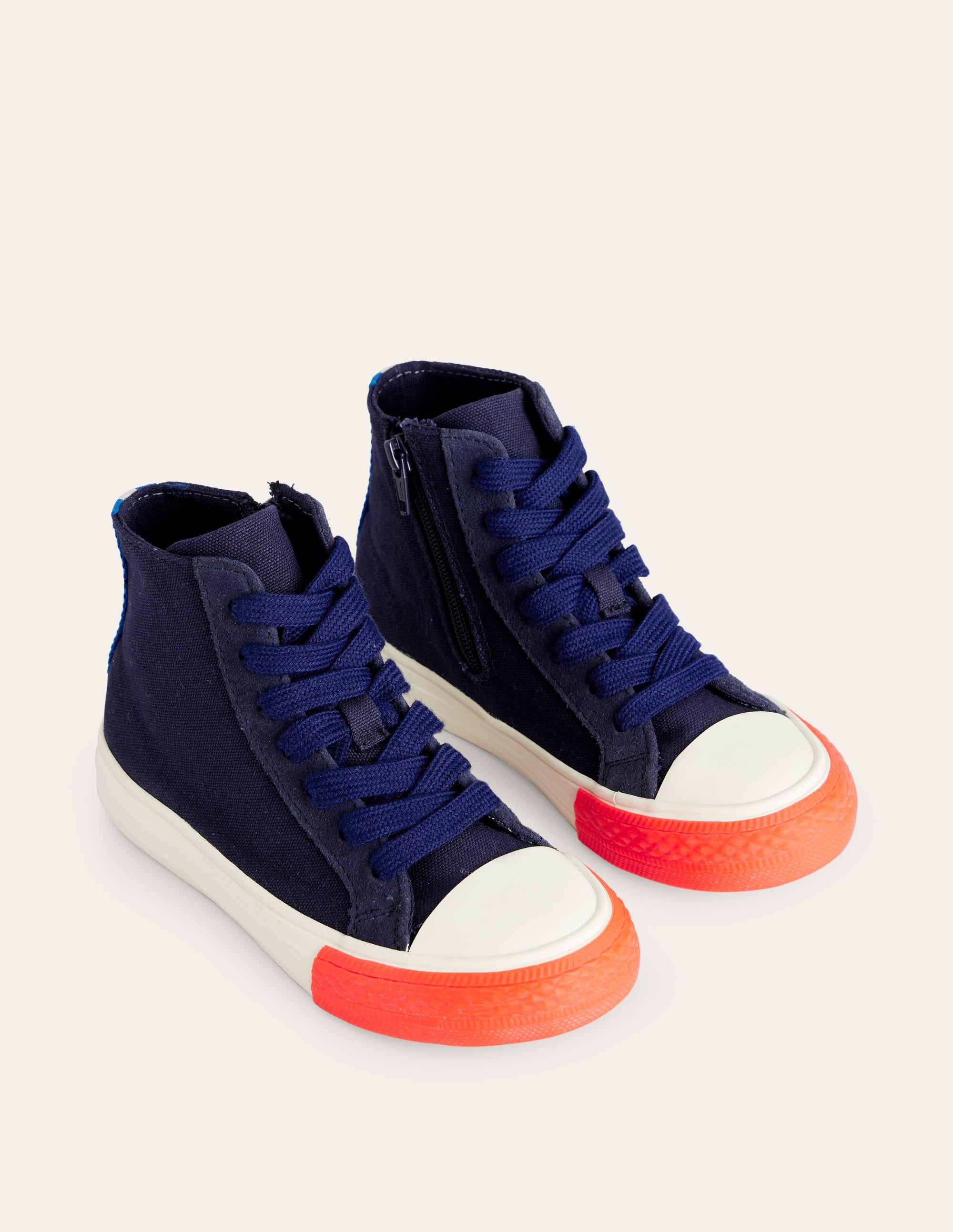Contrast Canvas High Tops-Navy Blue | Boden USA