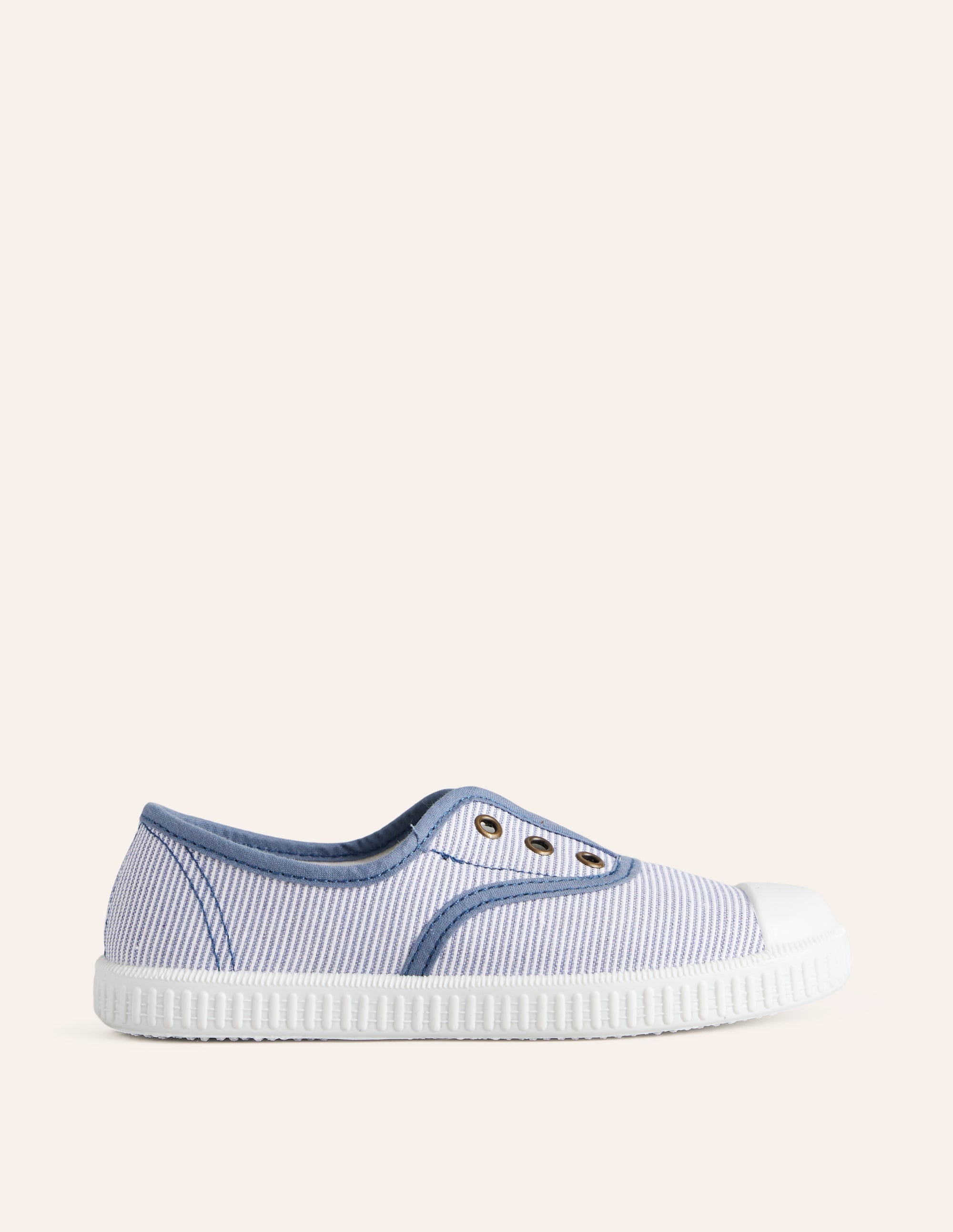 Laceless Canvas Pull-ons-Blue Ticking Stripe | Boden USA