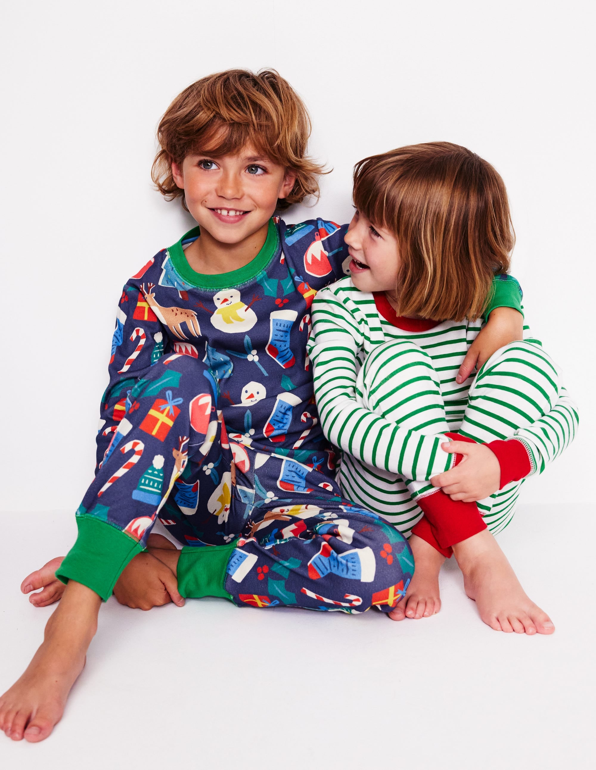 Twin Pack Snug Pajamas-Jam Red Christmas | Boden USA