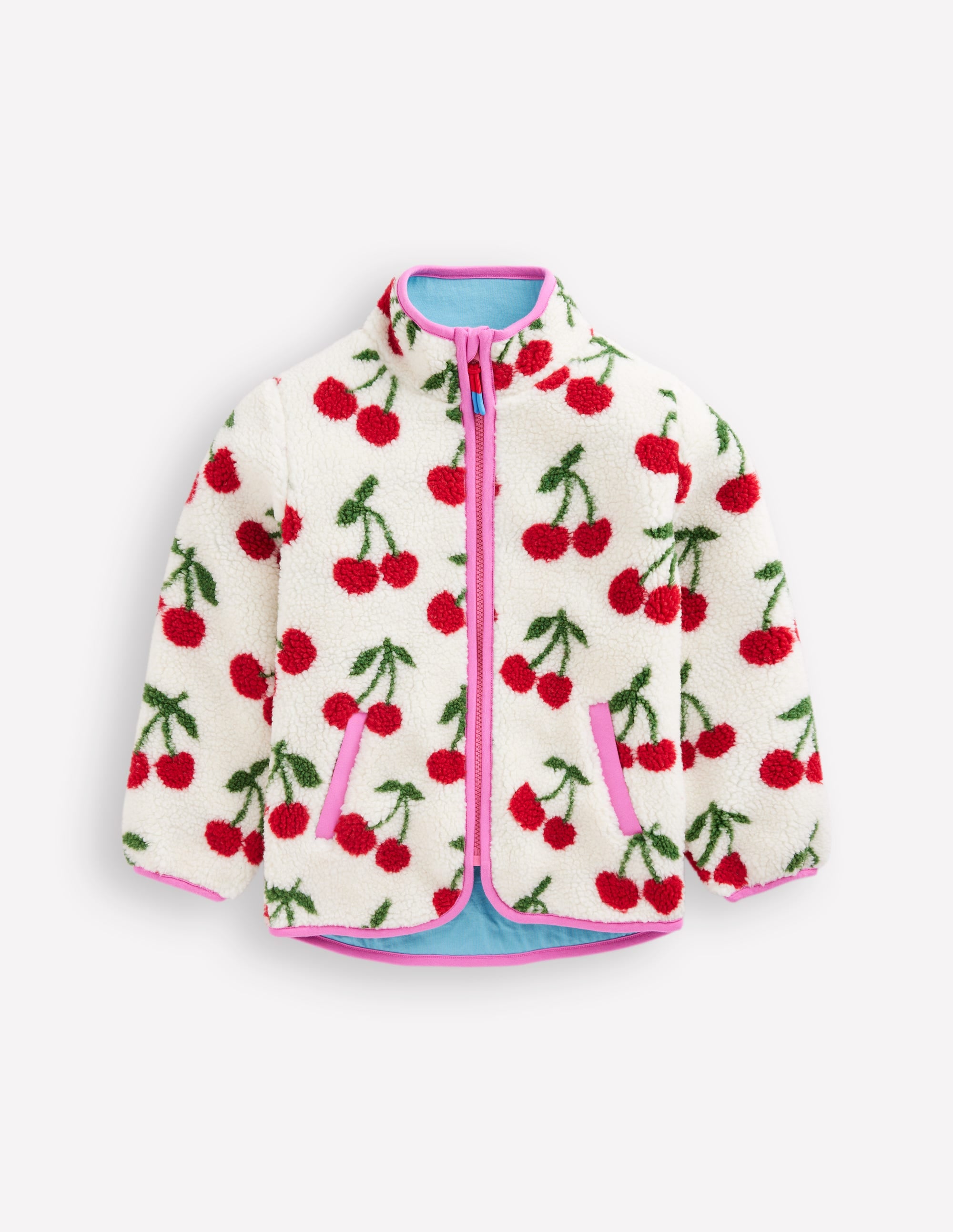 Eden Borg Zip-through Jacket-Oatmeal Cherries | Boden USA