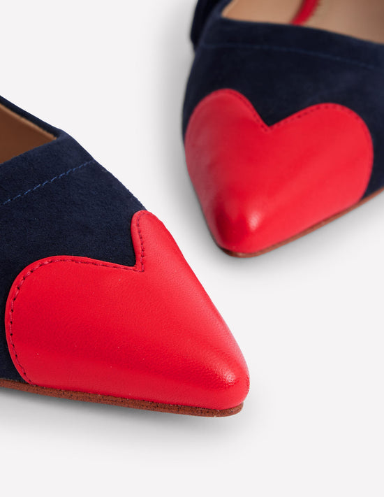 Tassel Tie Point Flat-Navy and Poppy Red | Boden USA