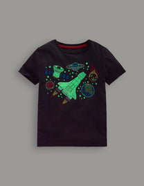 Glow Superstitch T-shirt-Robot Blue Space | Boden USA