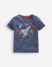 Glow Superstitch T-shirt-Robot Blue Space | Boden USA
