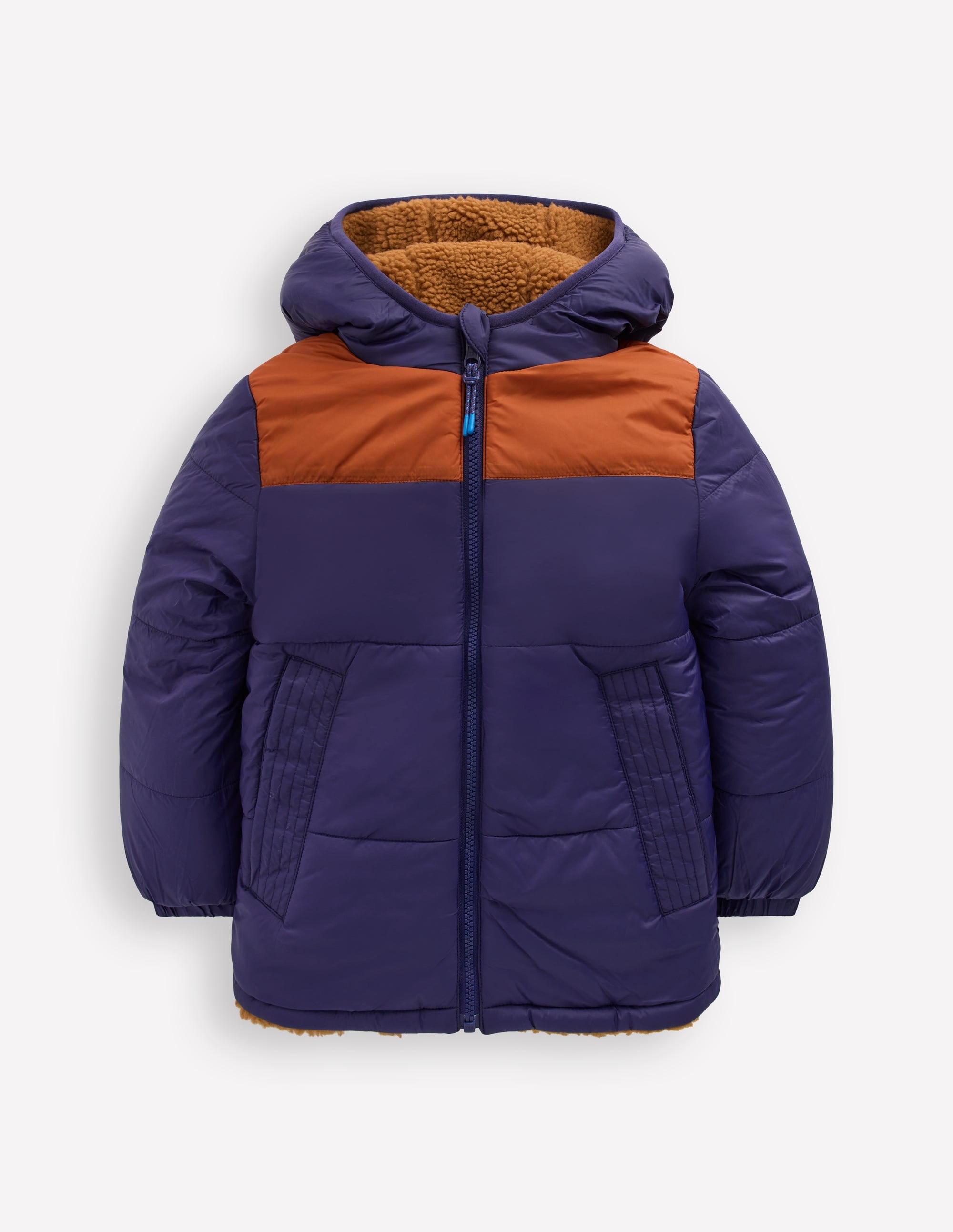 Reversible Cosy Borg Jacket-Brown Borg | Boden USA