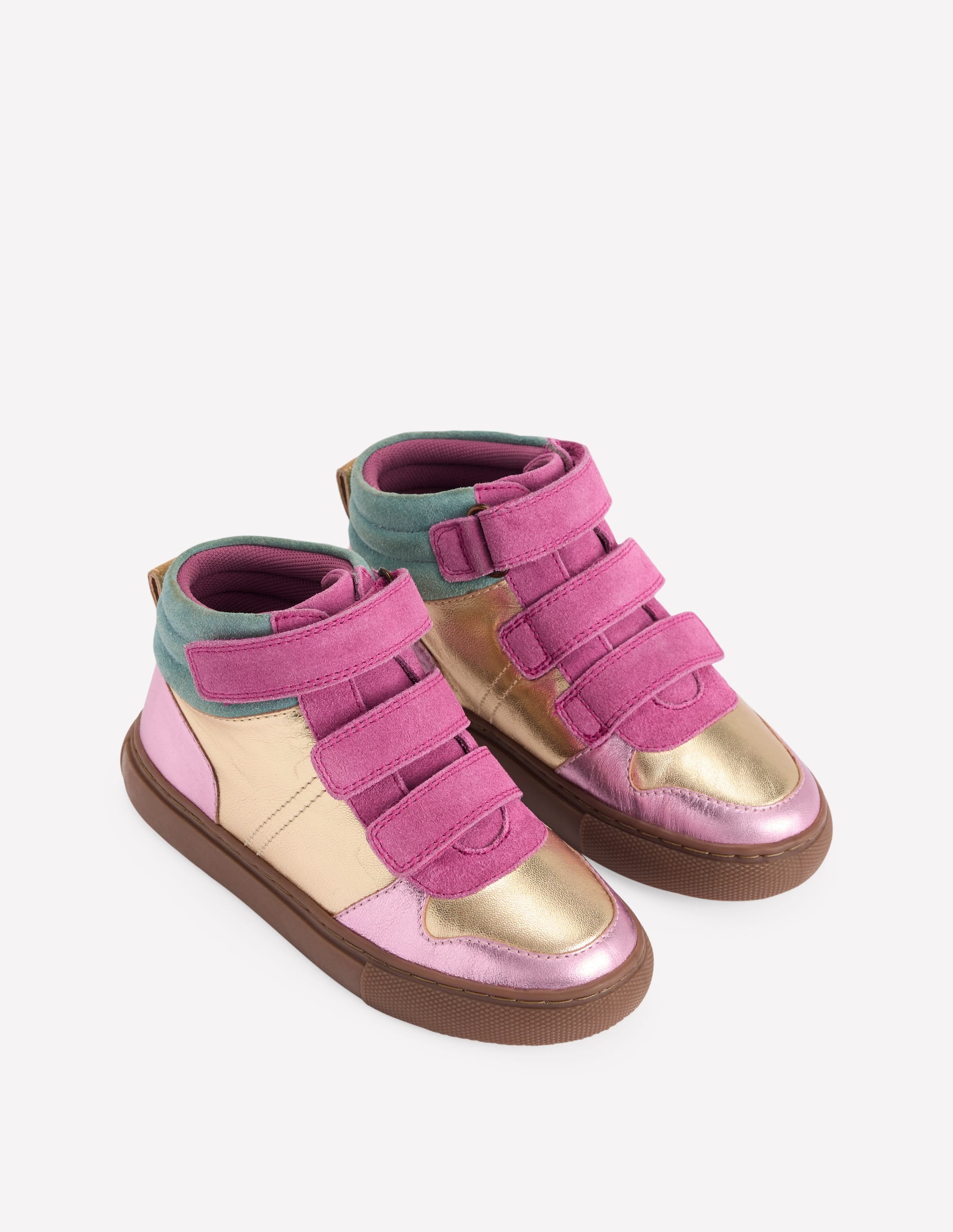 Metallic High Tops-Gold and Pink Metallic | Boden USA