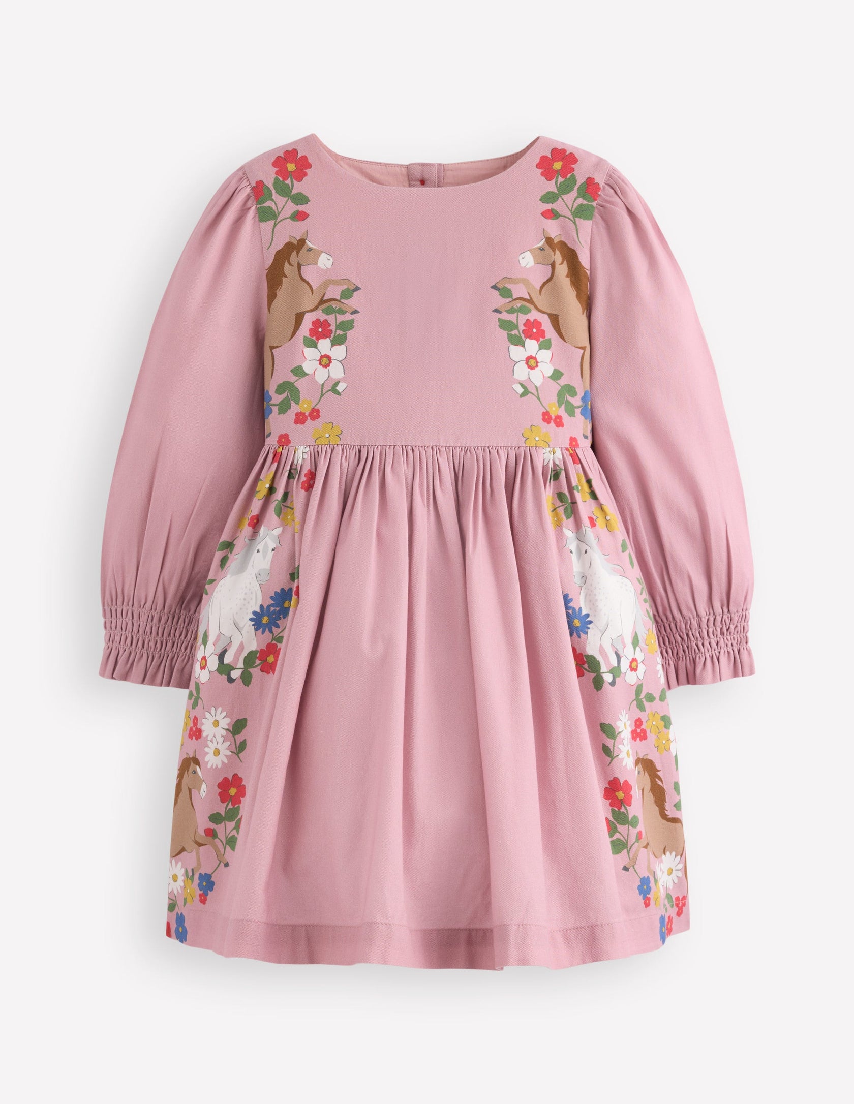 Madeline Long Sleeve Dress-Formica Pink Horses | Boden USA