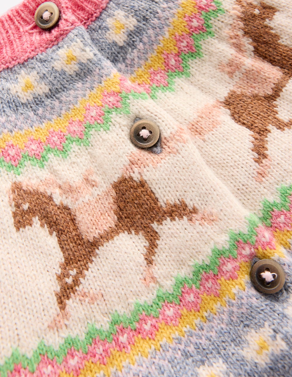Edie Fair Isle Cardigan-Glacier Blue Marl Horses | Boden USA