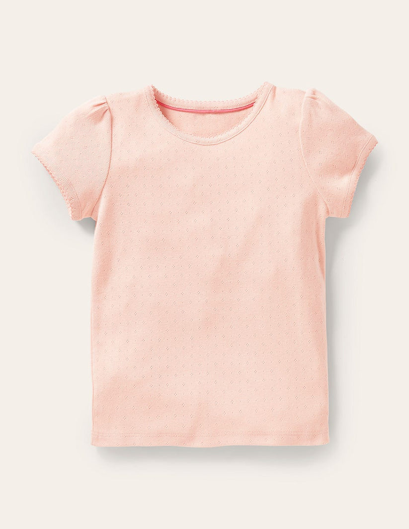 Short Sleeve Pointelle Top-Provence Dusty Pink | Boden USA
