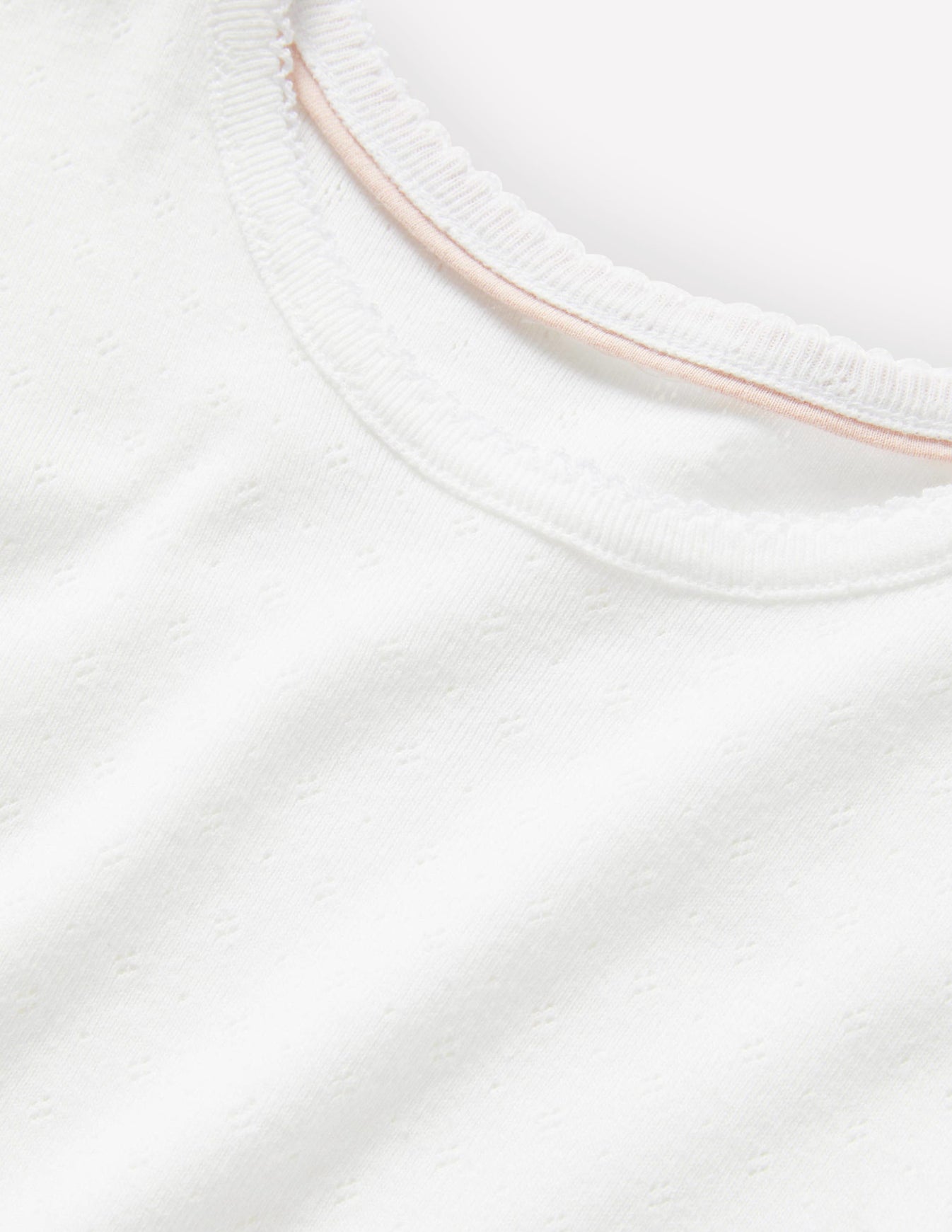 Short Sleeve Pointelle Top-White | Boden USA