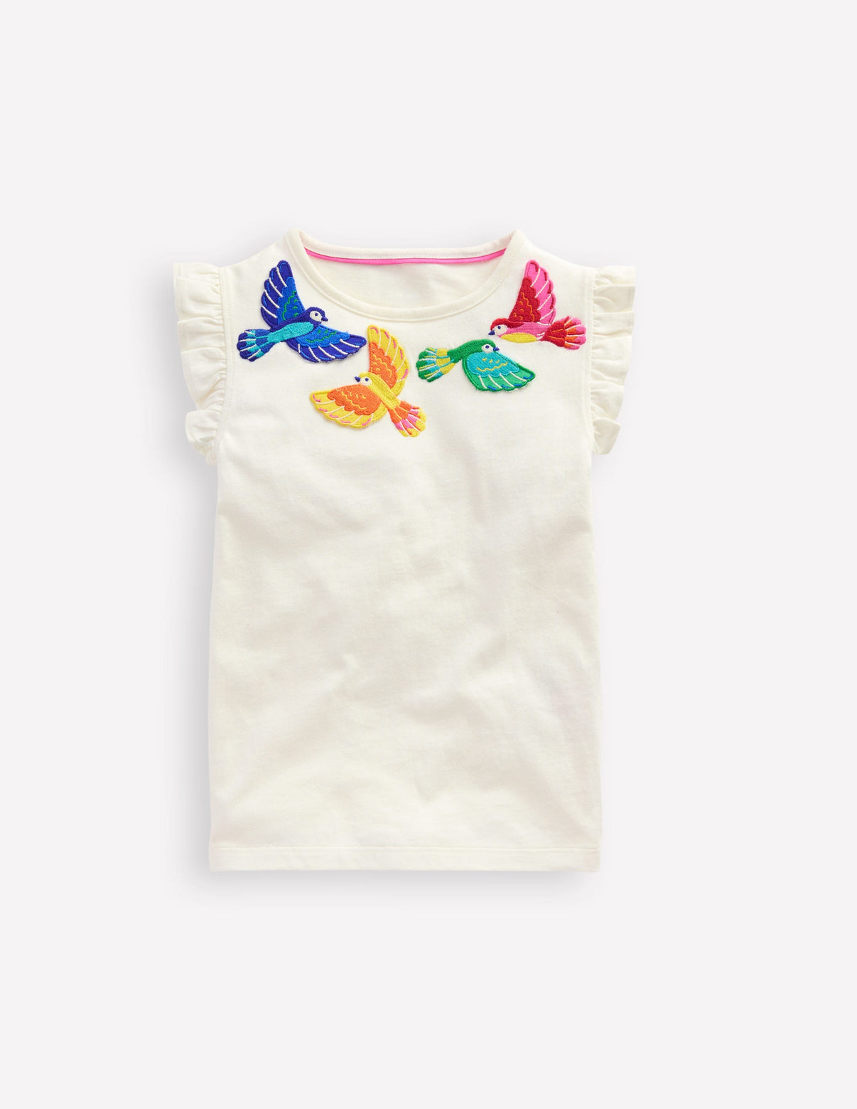 Flutter Short Sleeve T-shirt-Ivory Birds | Boden USA