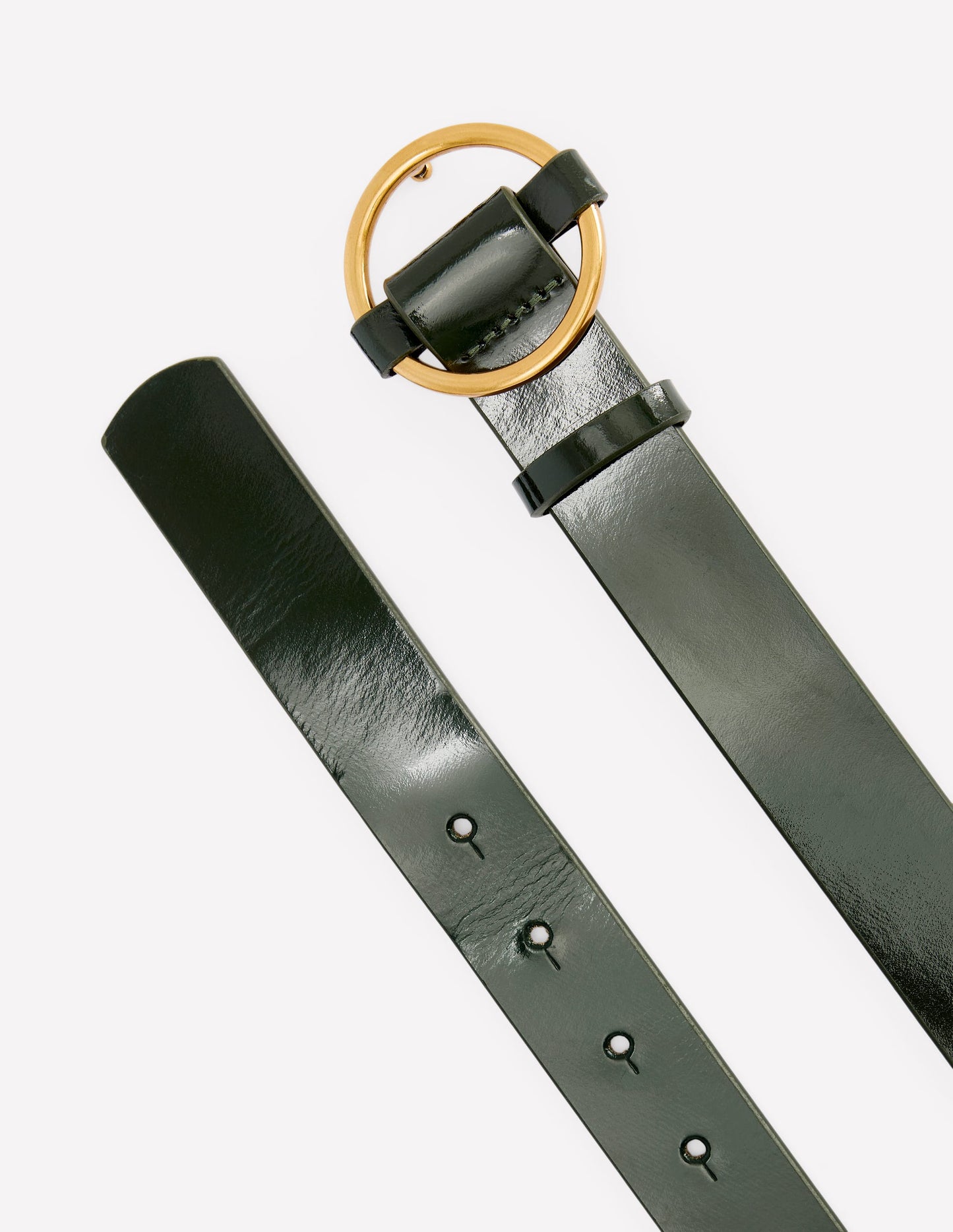 Heritage Classic Belt-Patent Dark Green | Boden USA