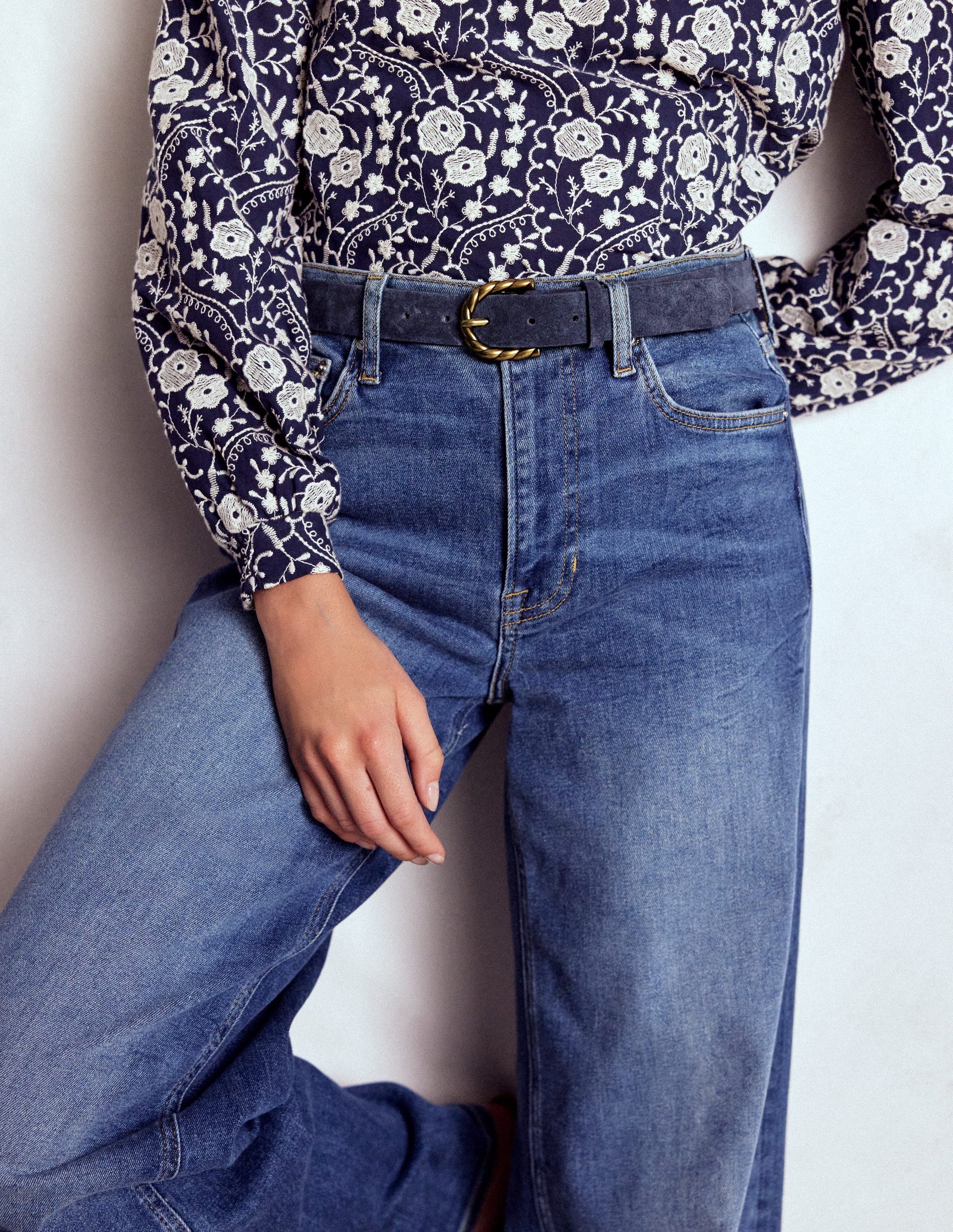 Twist Buckle Belt-Navy | Boden USA