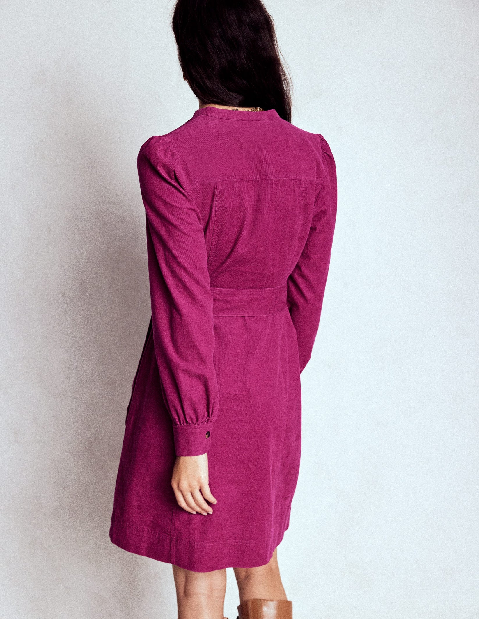 Bre Cord Short Dress-Rich Magenta | Boden USA
