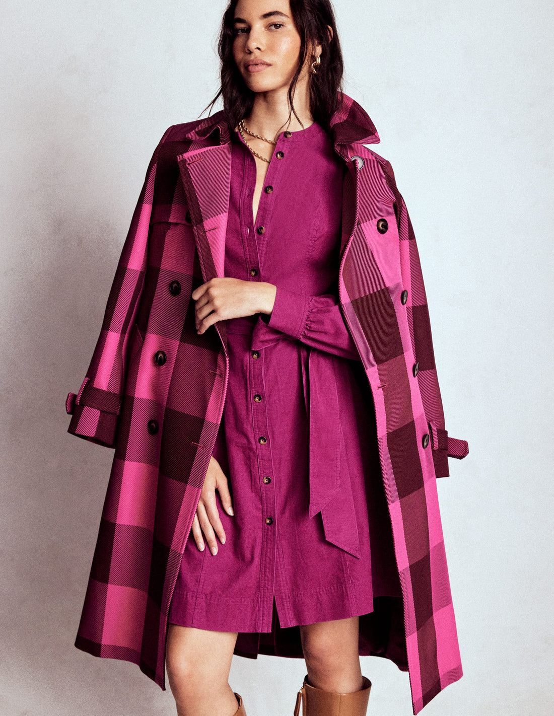 Bre Cord Short Dress-Rich Magenta | Boden USA