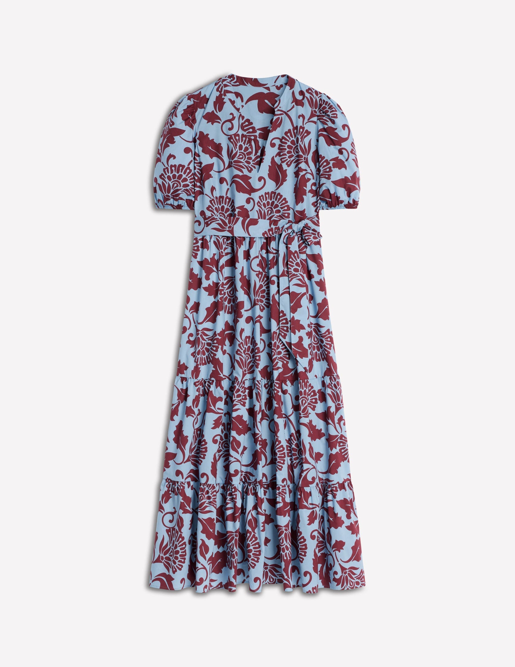 Christabel Cotton Midi Dress-Glacier Blue, Ornate Vine | Boden USA