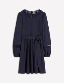 Athina Trim Insert Short Dress-Navy | Boden USA