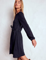 Athina Trim Insert Short Dress-Navy | Boden USA