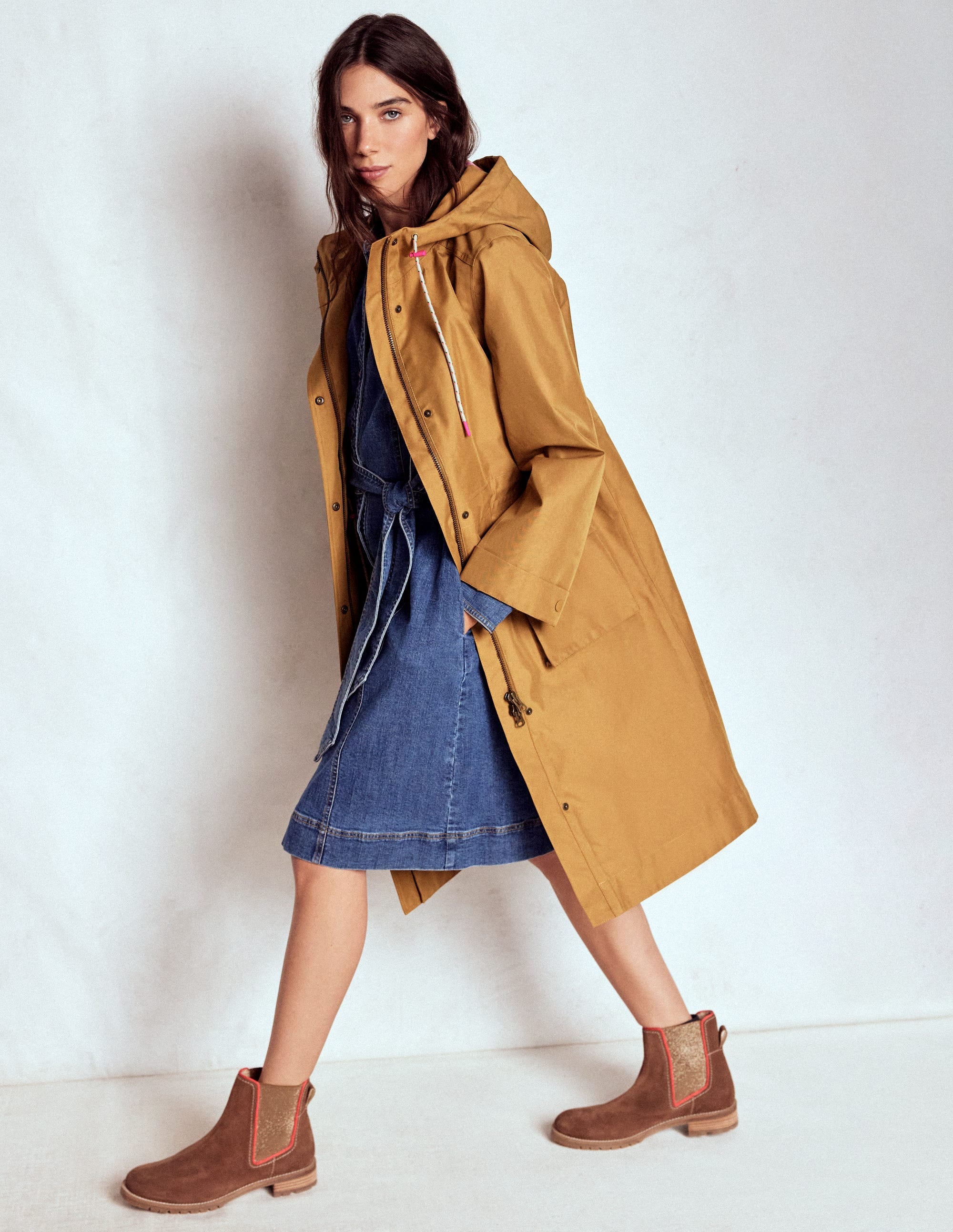 Longline Rain Mac-Hazelnut Brown | Boden USA