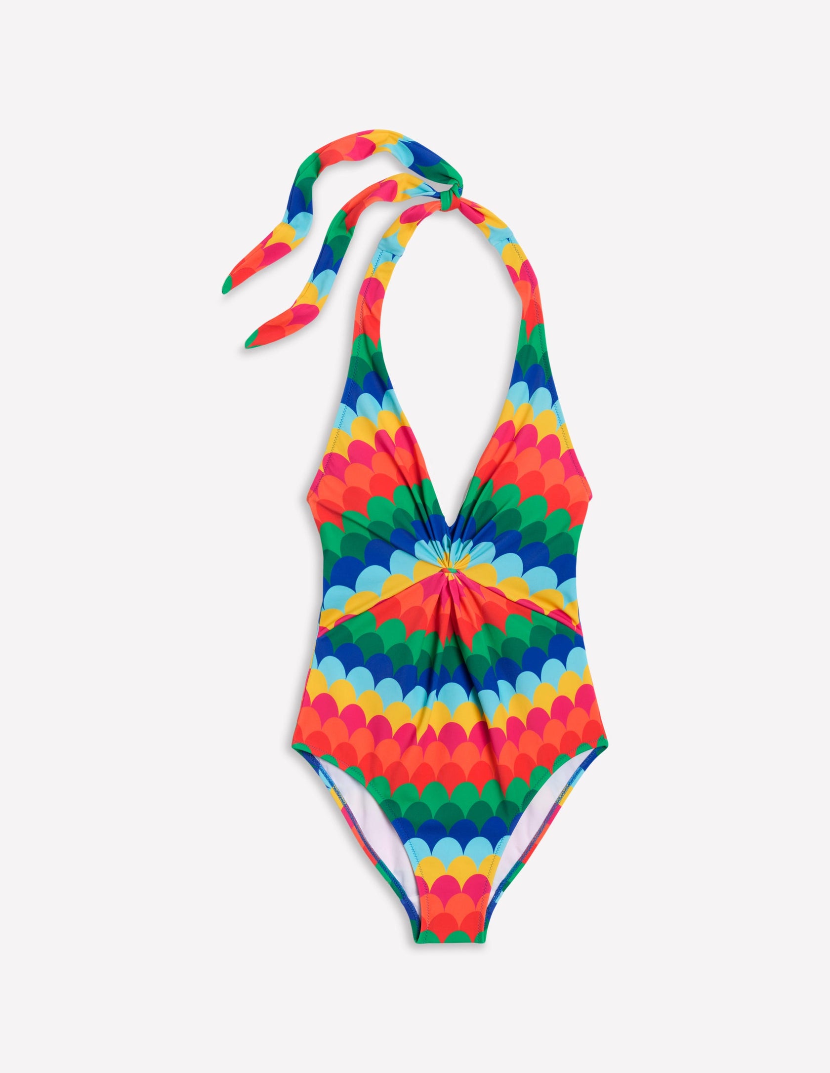 Ruched Loop Swimsuit-Multi, Scallop Stripe | Boden USA