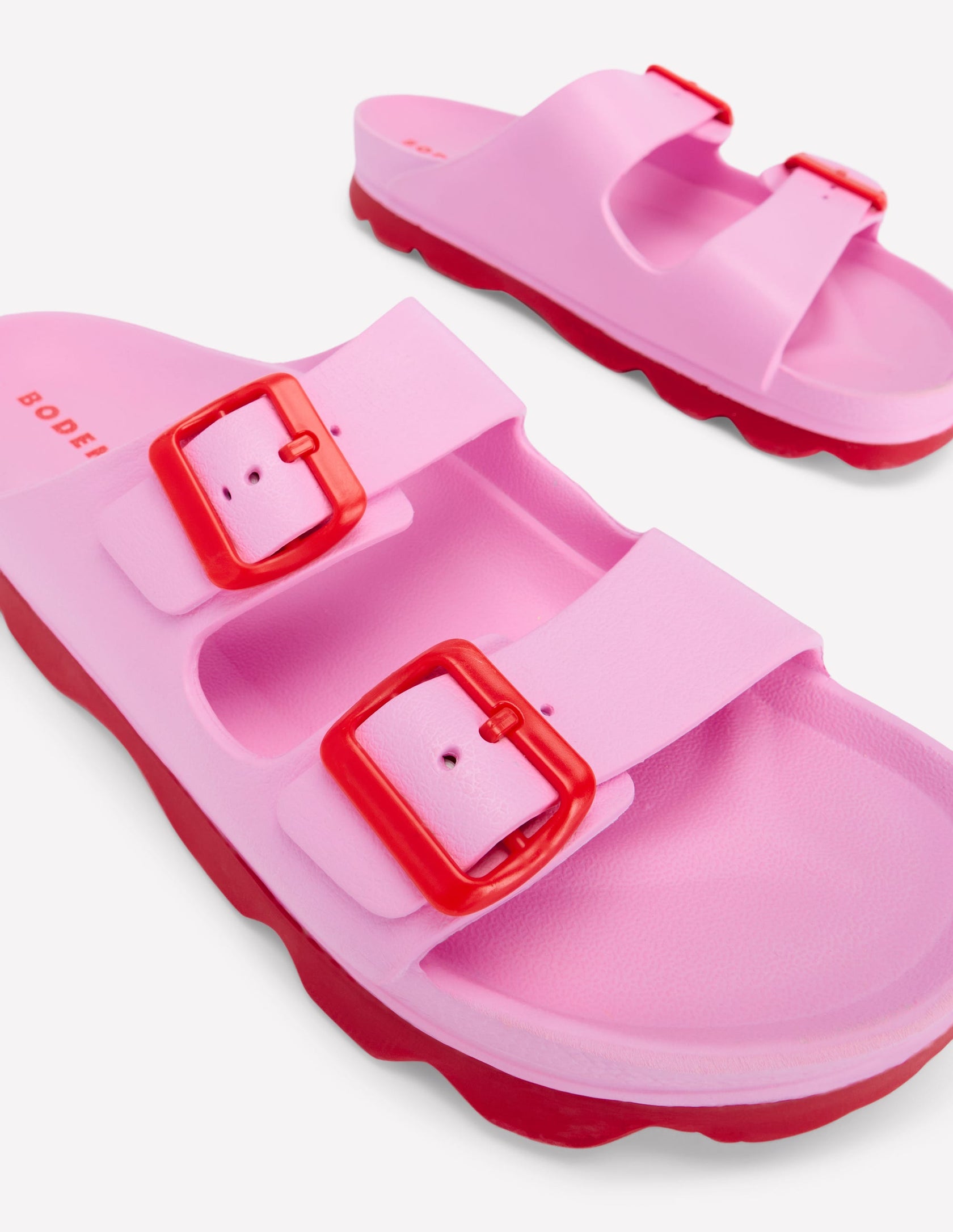 Lyla Double Buckle Sliders-Soft Pink | Boden USA