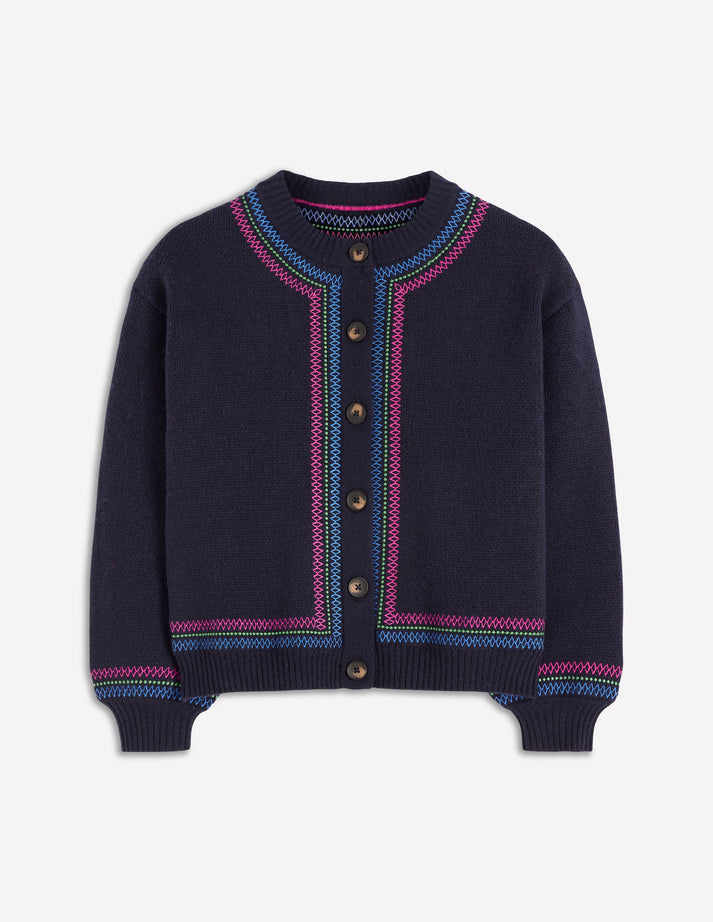 Abi Jacquard Cardigan-Navy, Tiger | Boden USA