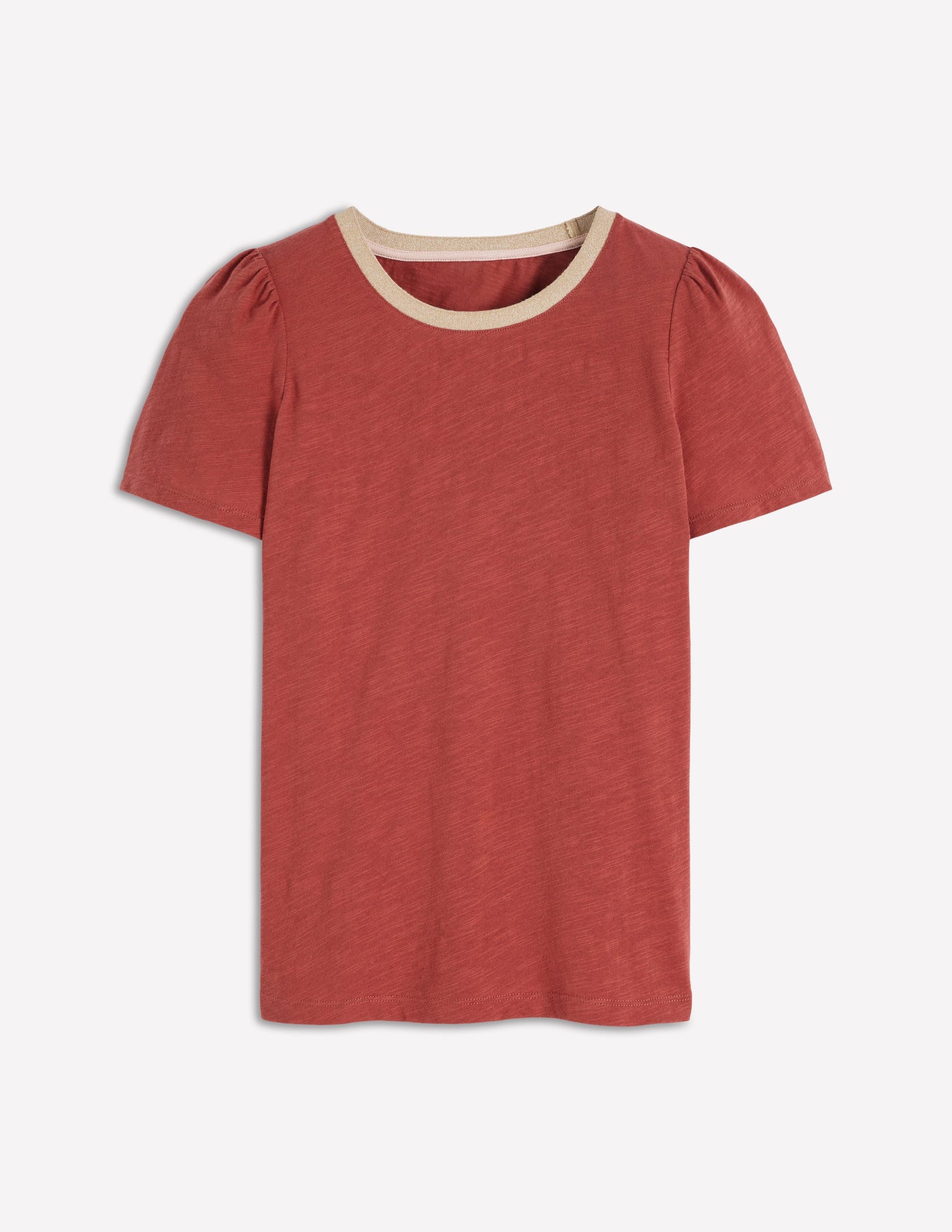 Metallic Trim T-Shirt-Roasted Chestnut Brown | Boden USA