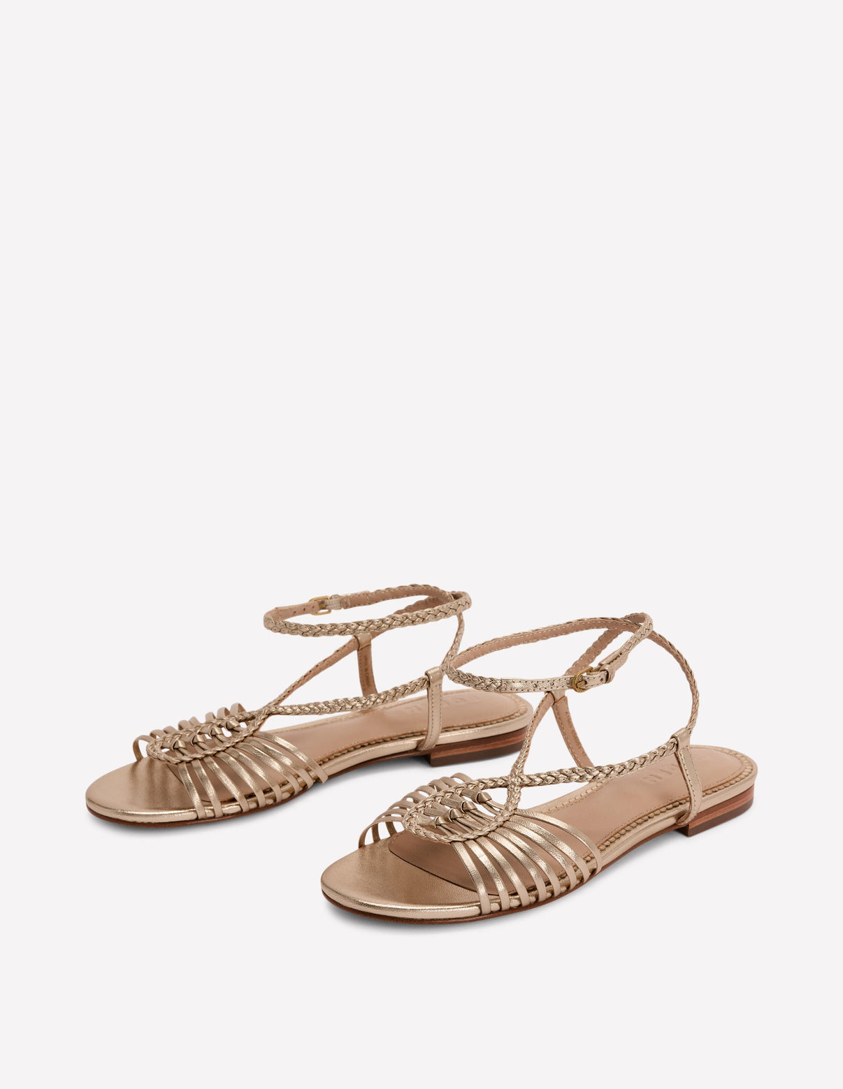 Multi Strap Flat Sandal-Gold | Boden USA