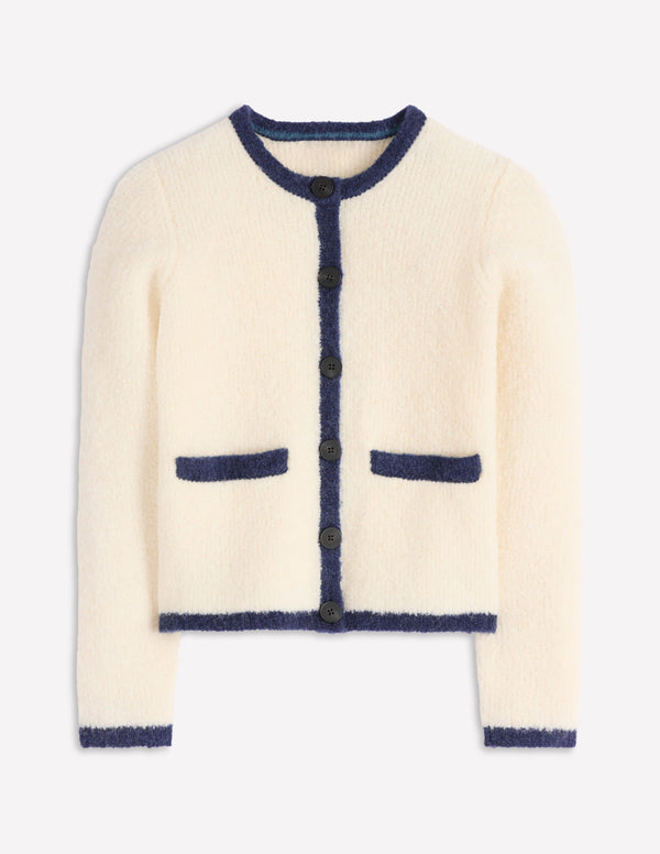 Holly Boucle Knitted Jacket-Warm Ivory, Boucle | Boden USA