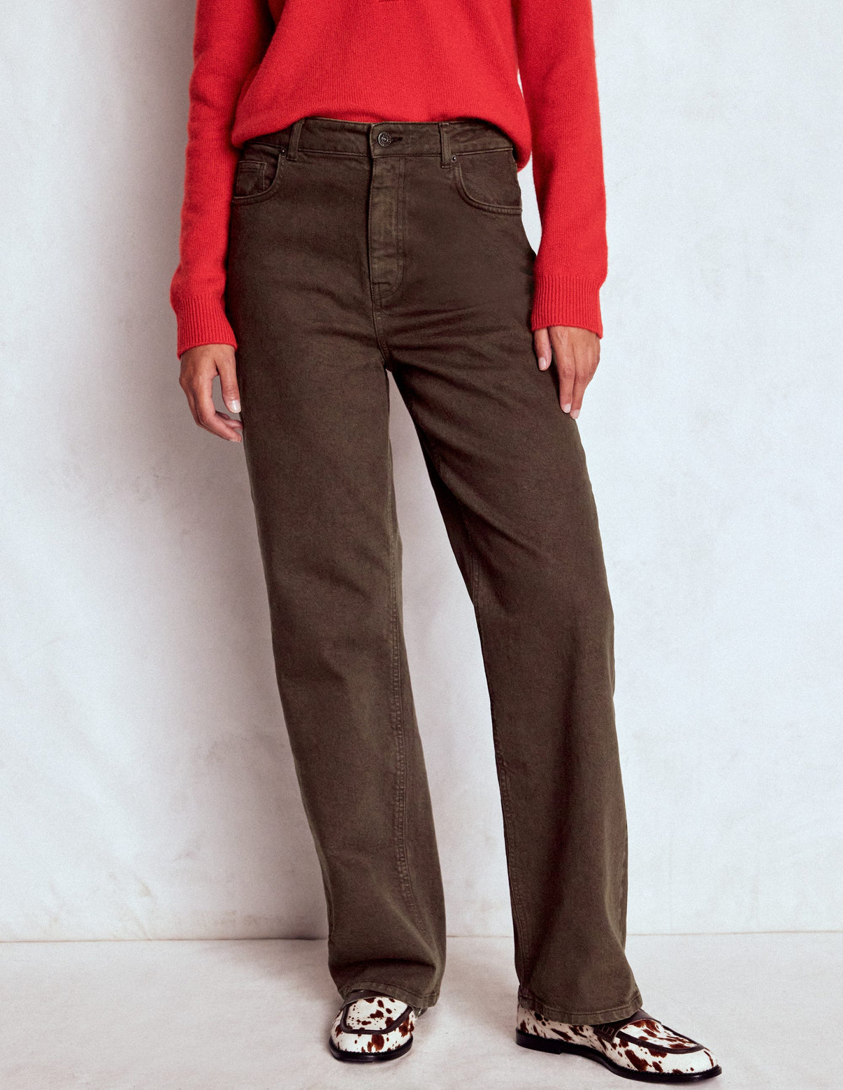 High Rise Column Leg Jeans-Chocolate Brown | Boden USA