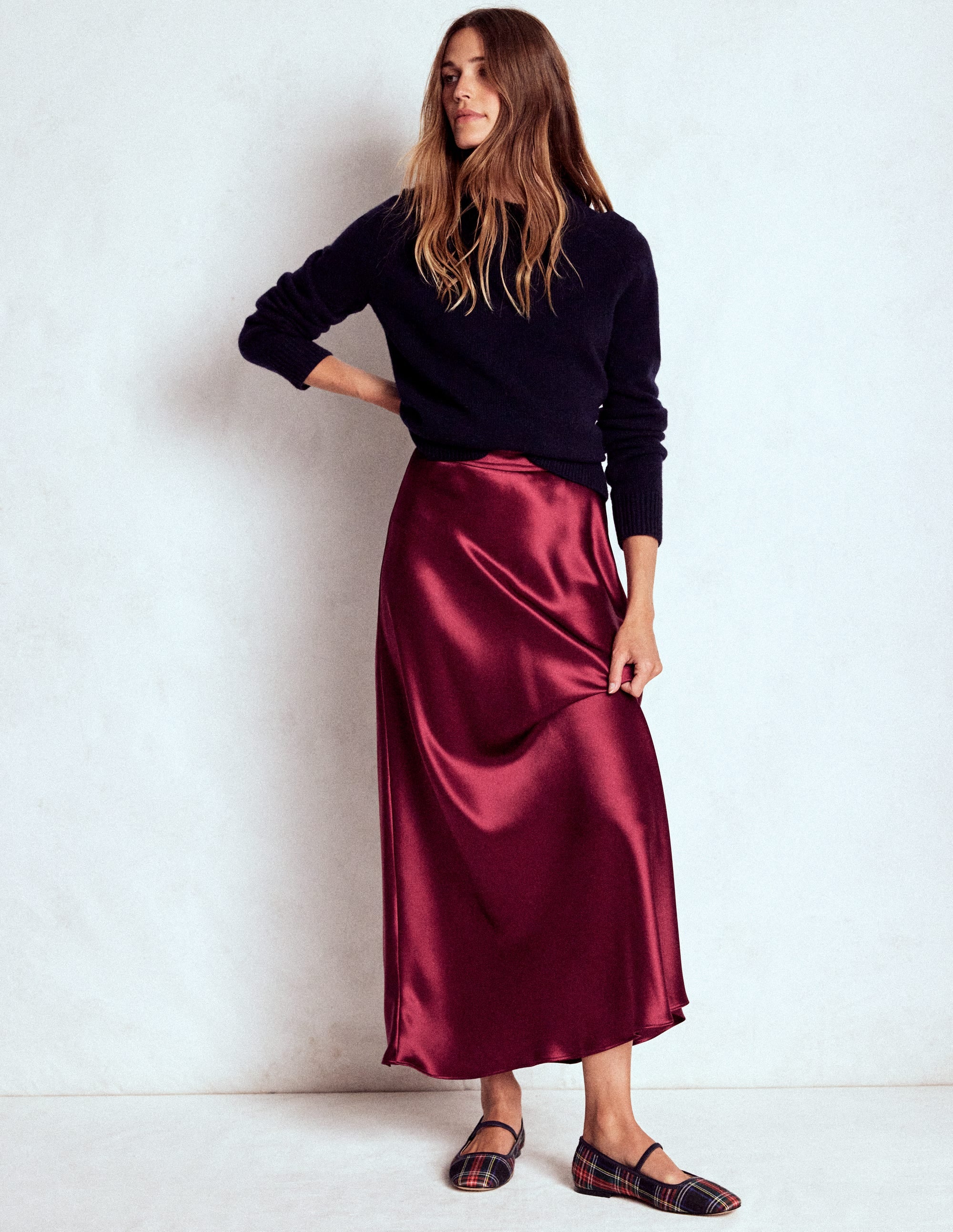 Bias Cut Slip Skirt-Port | Boden USA