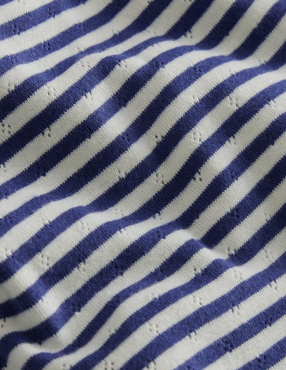 Short Sleeve Pointelle Top-Soft Ivory/Starboard Blue | Boden USA