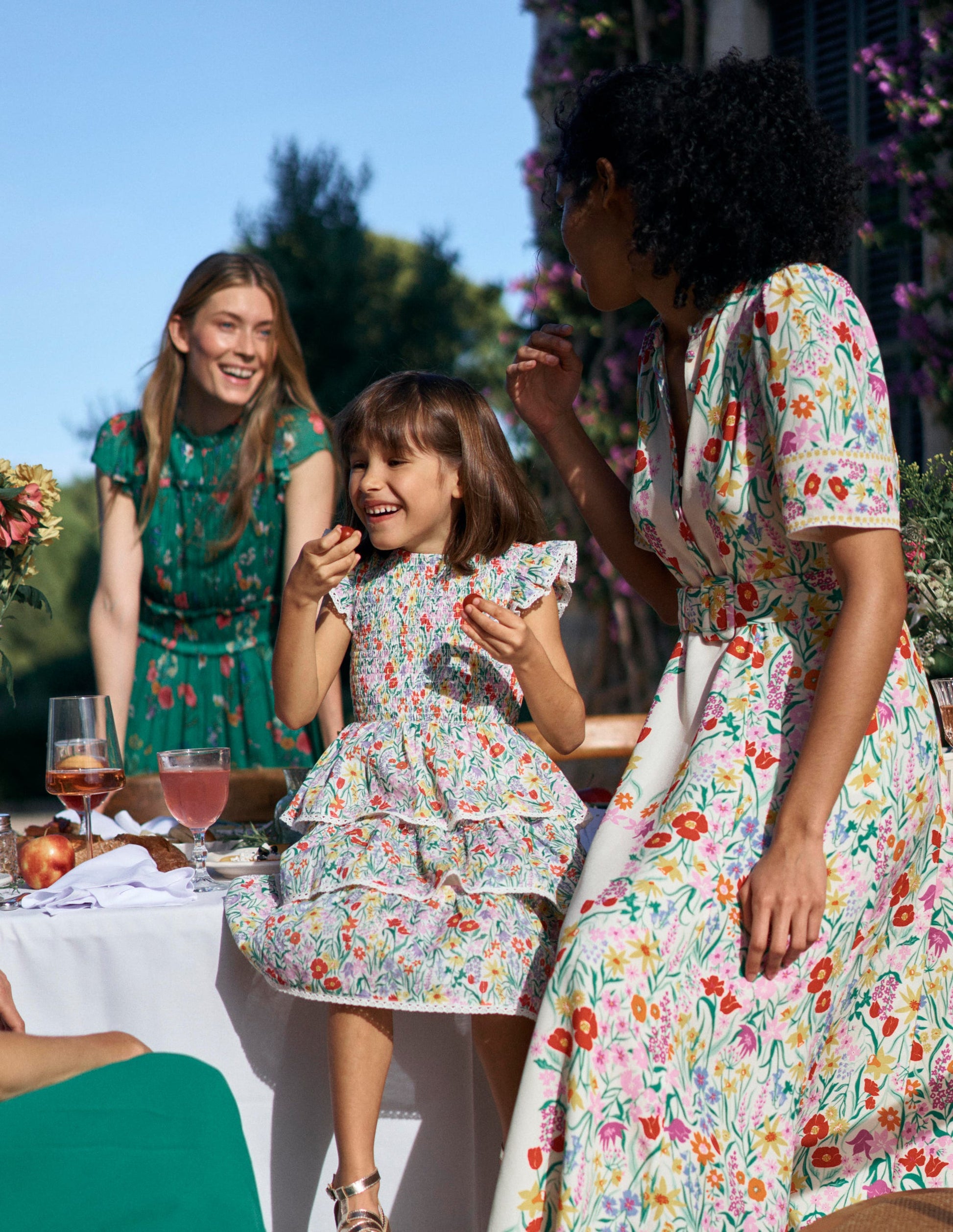 Tiered Lace Trim Dress-Multi Spring Floral | Boden USA