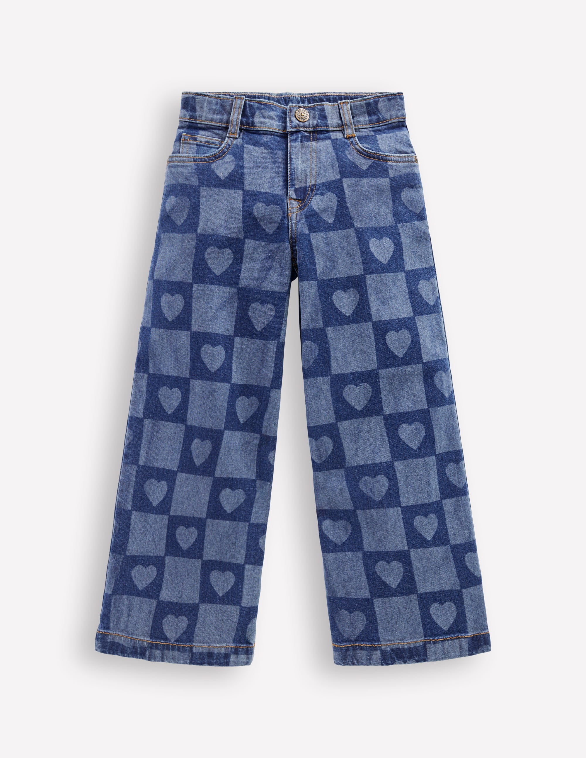 Wide Leg Jean-Heart Checkerboard Denim | Boden USA