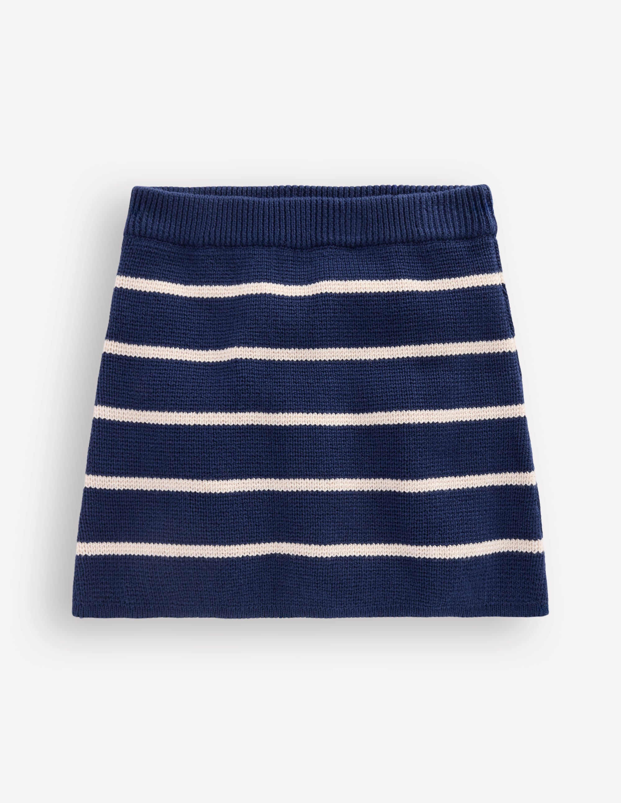 Knitted Skirt-College Navy and Ivory Stripe | Boden USA