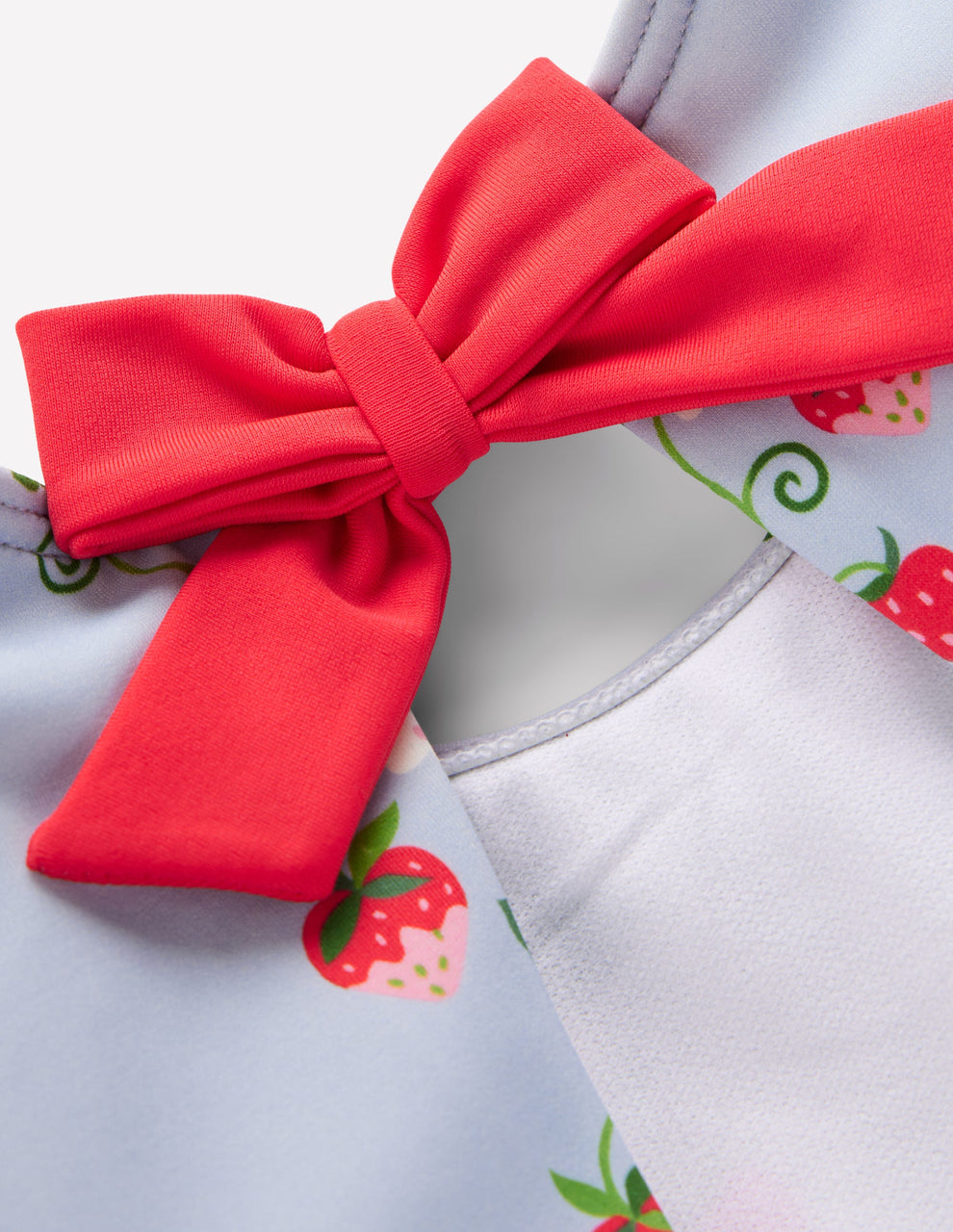 Puff Sleeve Swimsuit-Misty Blue Strawberry Vine | Boden USA