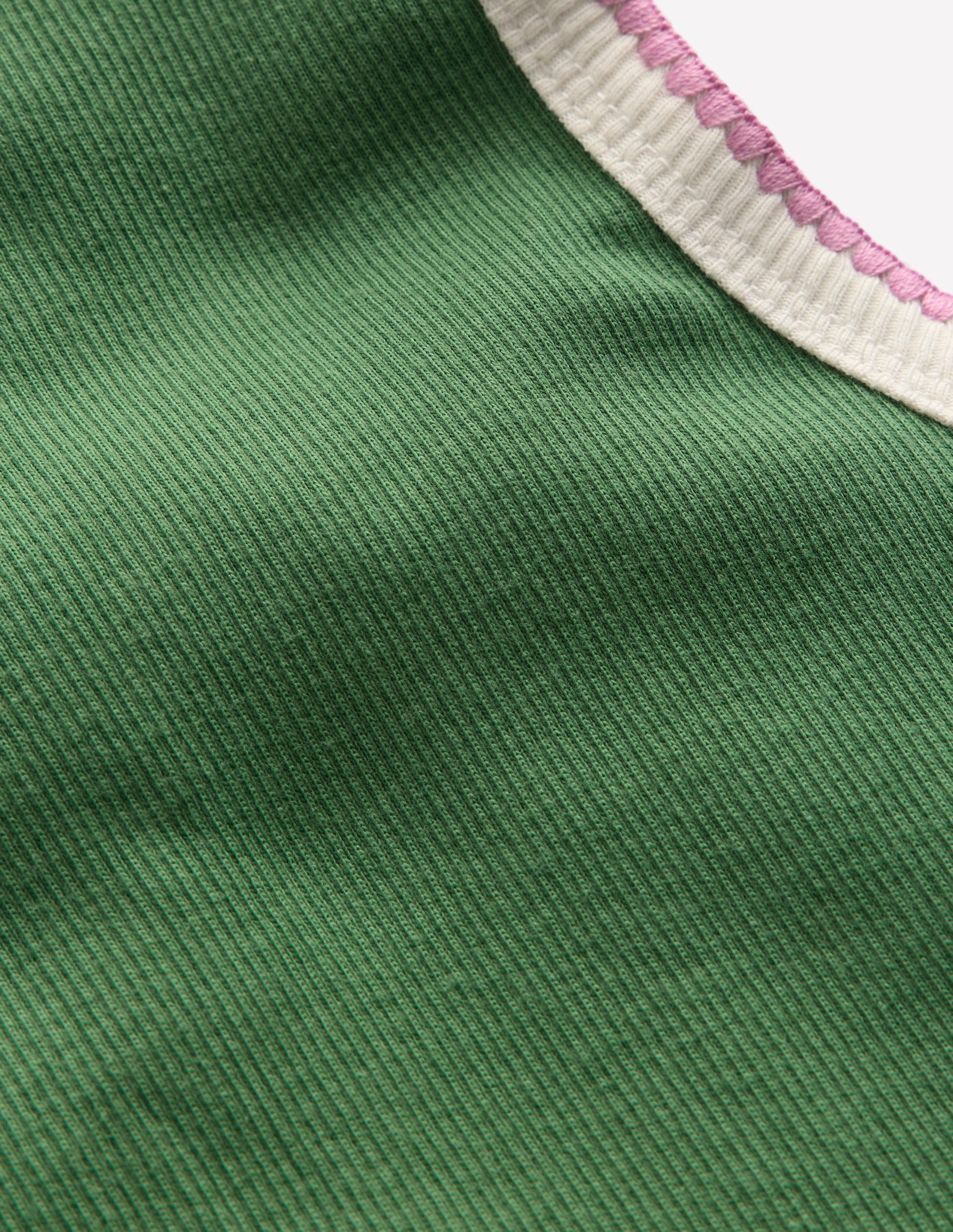 Crochet Trim Ribbed Vest-Willow Green | Boden USA