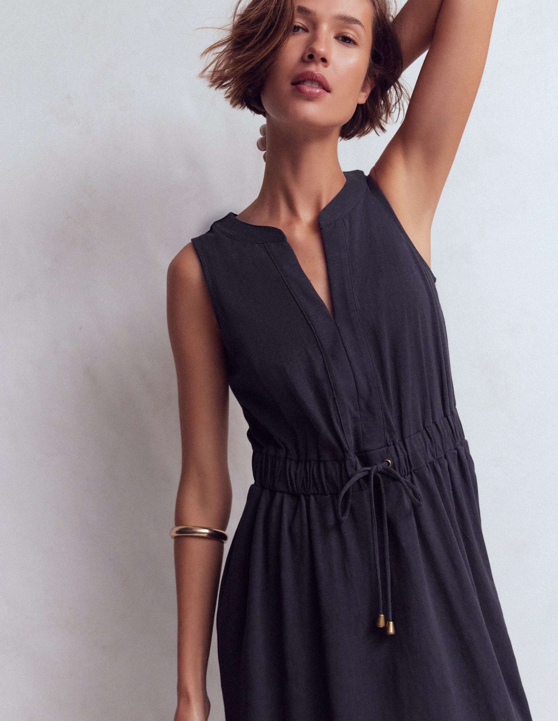 Delphine Midi Sleeveless Dress-Navy | Boden USA
