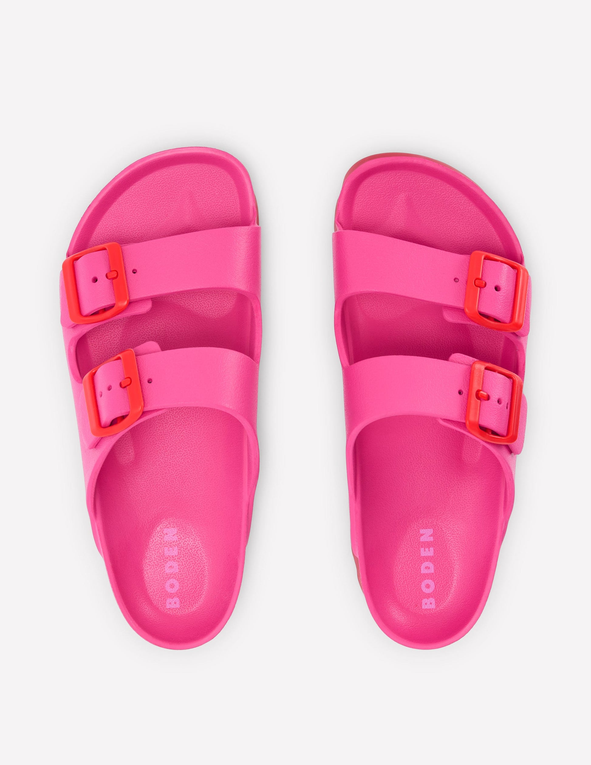 Lyla Double Buckle Sliders - Pink/Red | Boden USA
