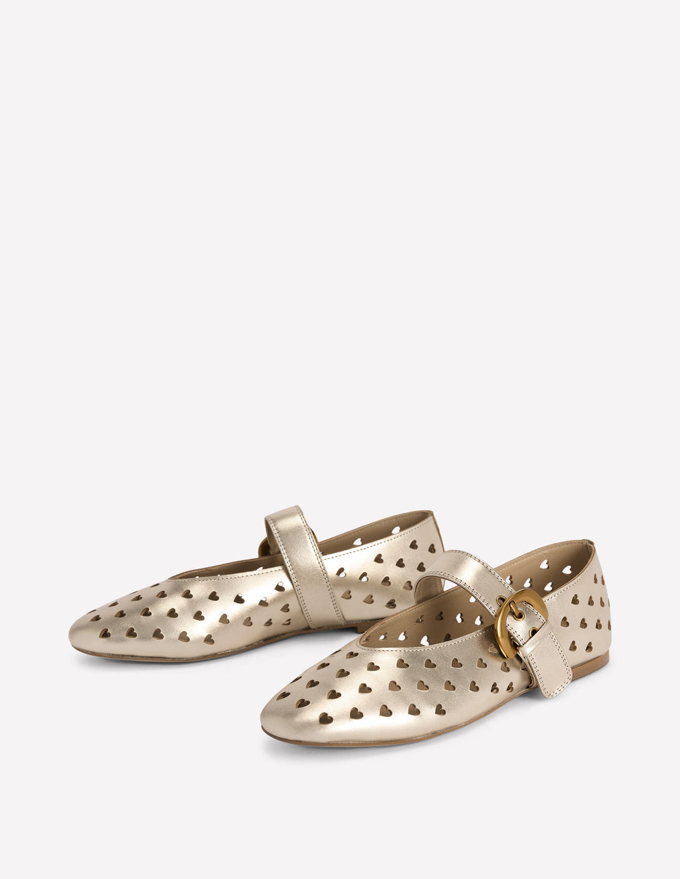 Kylie Flat Buckle Mary Janes-Gold | Boden USA