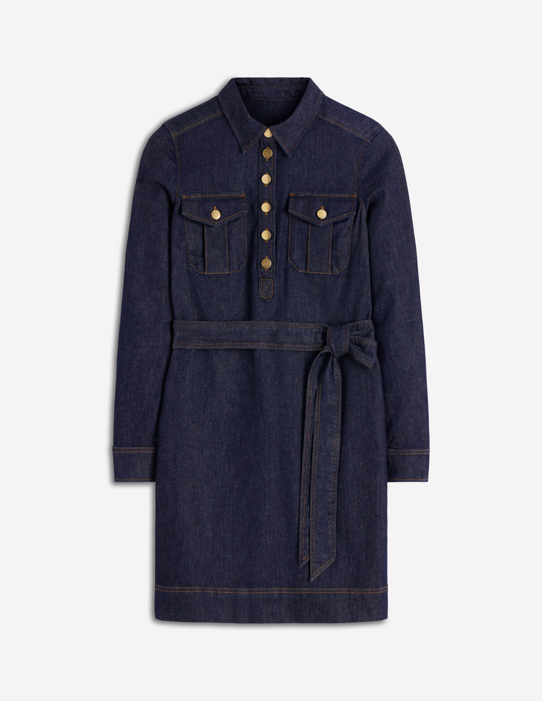 Half Placket Denim Dress-Indigo Wash | Boden USA