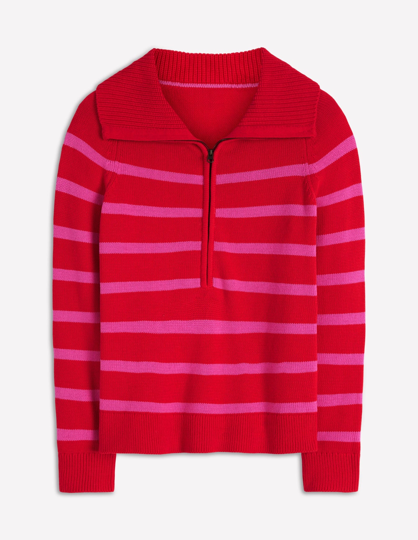 Lucy Half-zip Sweater-Pink/ Red | Boden USA