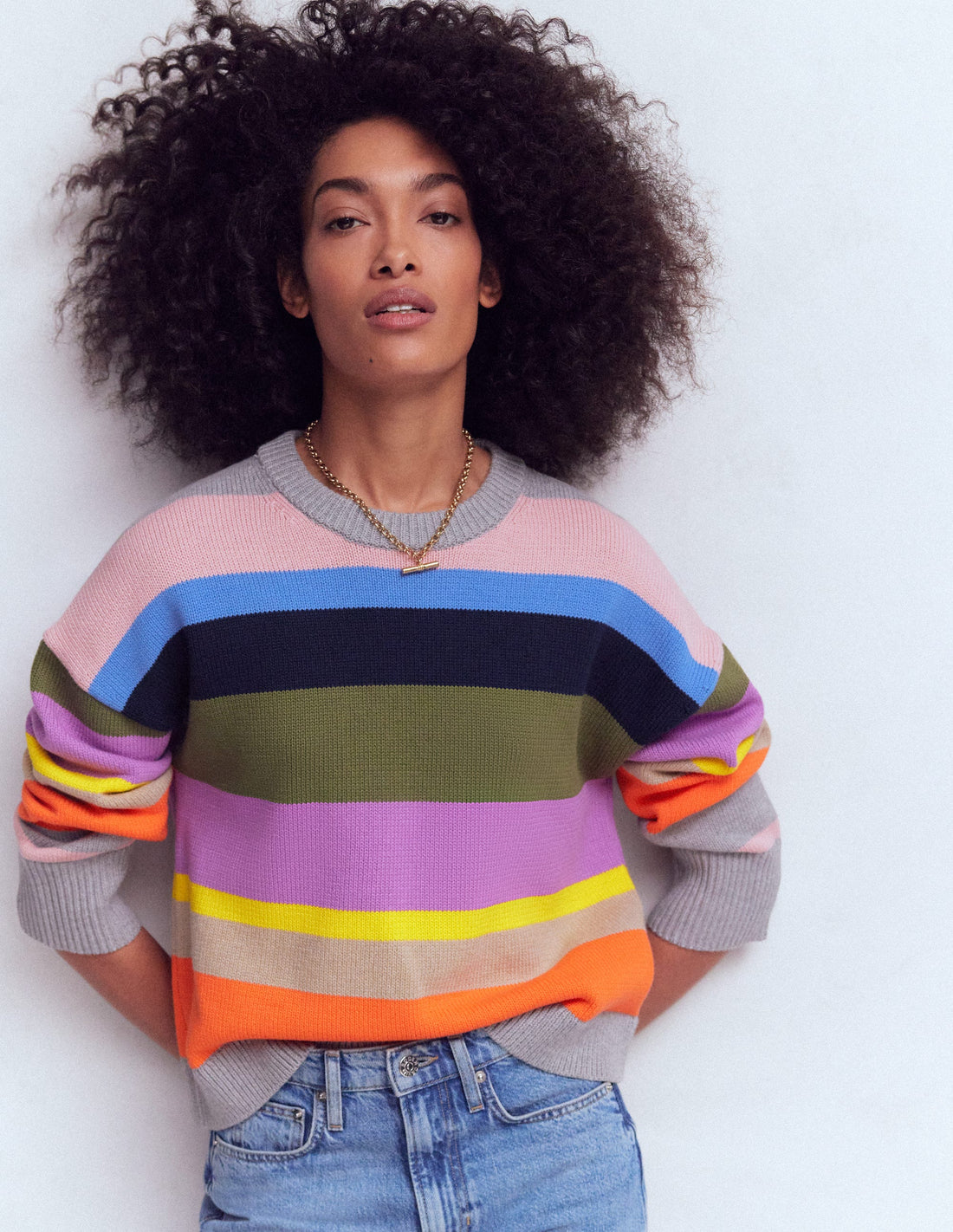 Lucy Relaxed Cotton Sweater-Mutli, Rainbow | Boden USA