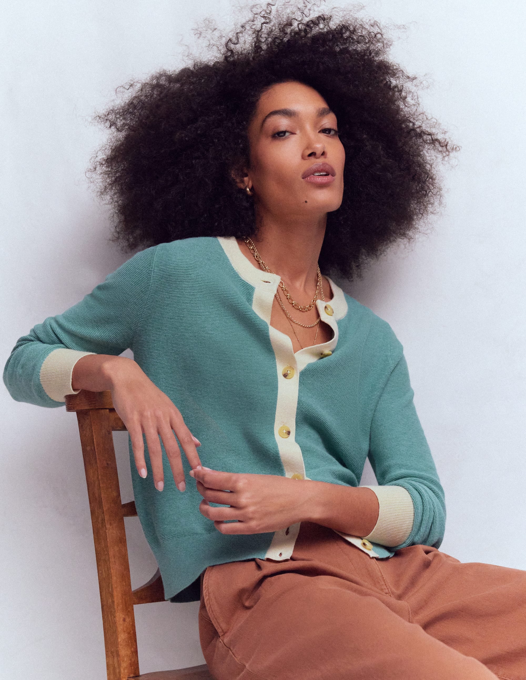 Grace Colour Block Cardigan-Cloudy Jane Blue | Boden USA
