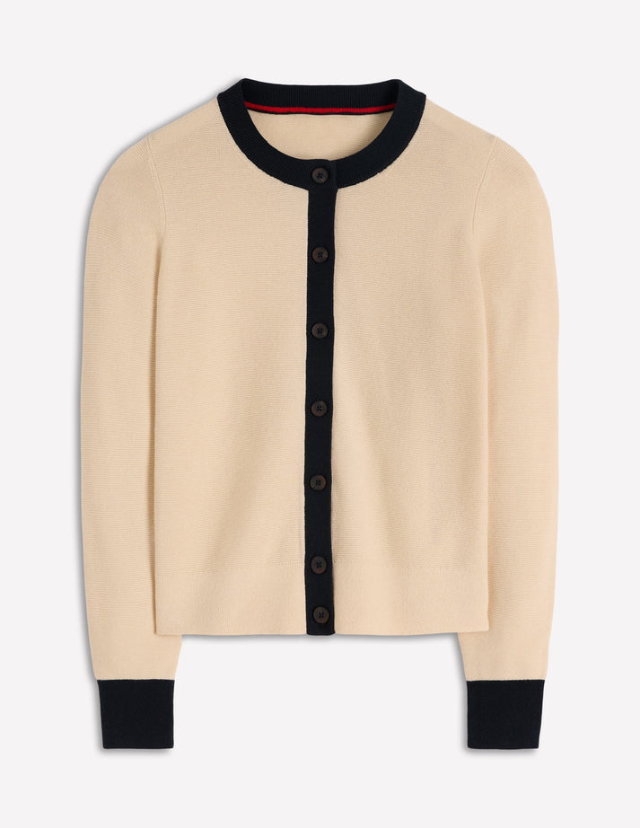 Grace Colour Block Cardigan-Warm Ivory | Boden USA