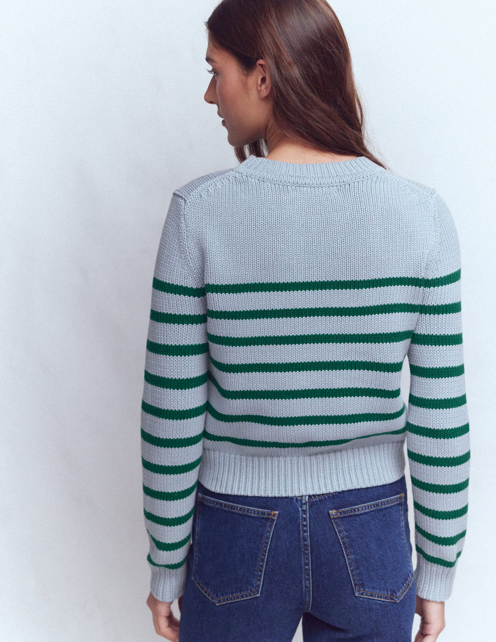 Lucy Chunky Cotton Sweater-Blue/ Green | Boden USA