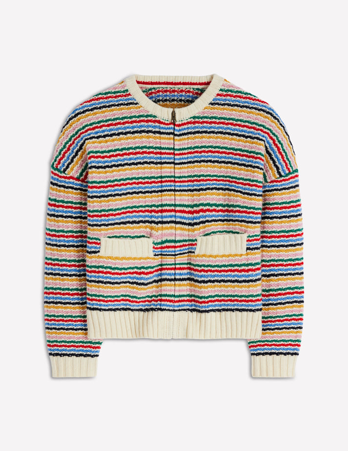 Maya Zip Up Jacket-Ivory, Rainbow | Boden USA