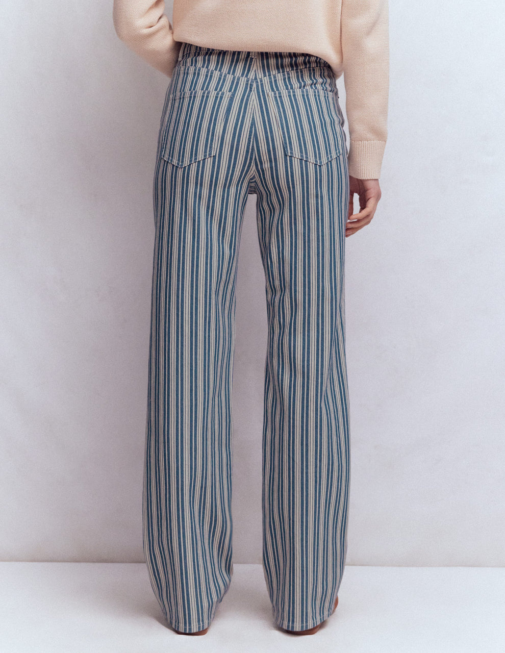 High Rise Column Leg Jeans - Blue Stripe | Boden USA