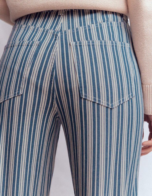 High Rise Column Leg Jeans - Blue Stripe | Boden USA