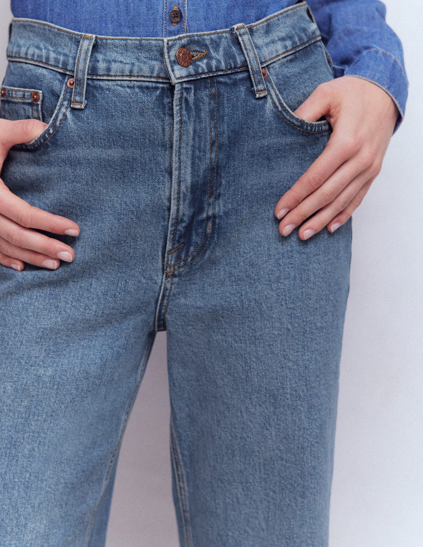 High Rise Column Leg Jeans-Mid Vintage | Boden USA