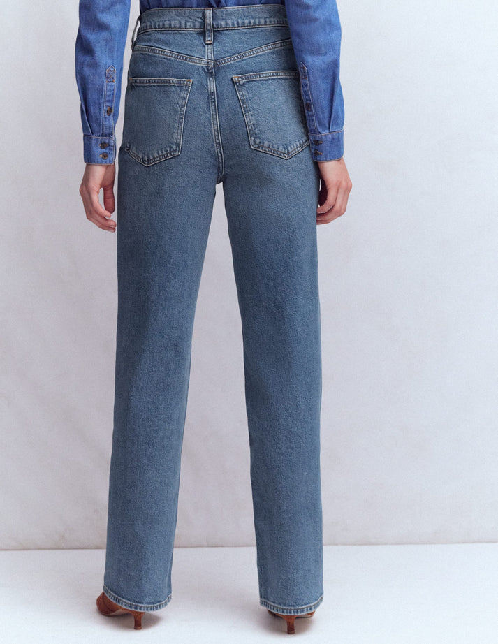 High Rise Column Leg Jeans - Mid Vintage | Boden USA